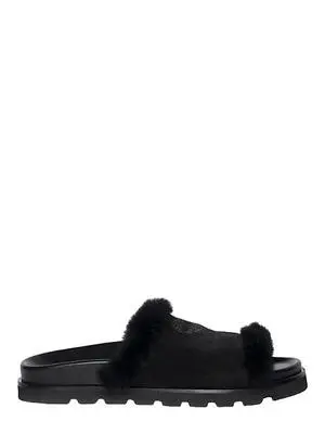 Zadig&Voltaire Teddy Suede Mules - Black