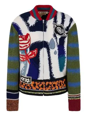 Marni Artist Wool Patch Cardigan - Multicolor