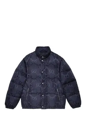 Gucci Jumbo Gg Canvas Down Jacket - Blue