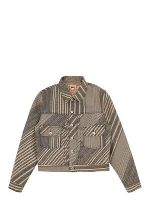 Kenzo Slim Pleated Trucker Jacket - Tan
