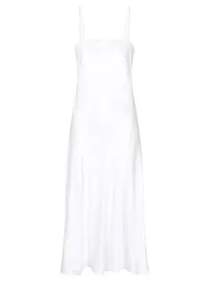 Giorgio Armani Double-sided Silk Satin Midi Dress - White