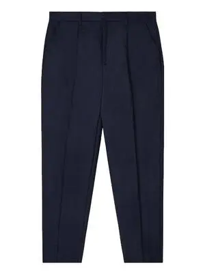 Emporio Armani Virgin Wool Stretch-twill Trousers - Navy