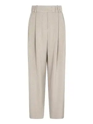 Giorgio Armani Viscose, Wool, And Silk Jacquard Trousers - Brown / Neutral