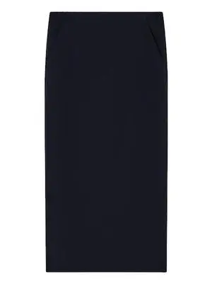 Giorgio Armani Stretch Wool Crêpe Midi Skirt - Black