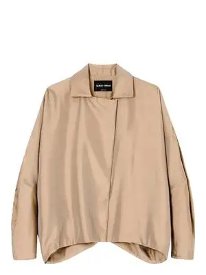 Giorgio Armani Silk Satin Blouson - Brown / Neutral