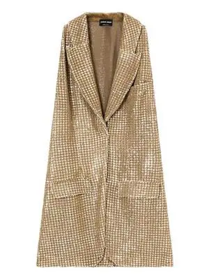 Giorgio Armani Long Jersey Waistcoat With Flocked Print And Sequins - Gold