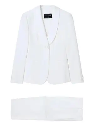 Giorgio Armani Pure Silk Crêpe Tuxedo - White