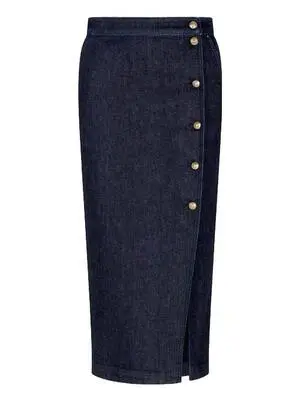 GIORGIO ARMANI Stretch Denim Midi Skirt