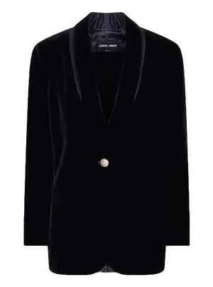 Giorgio Armani Velvet Single-breasted Jacket - Red