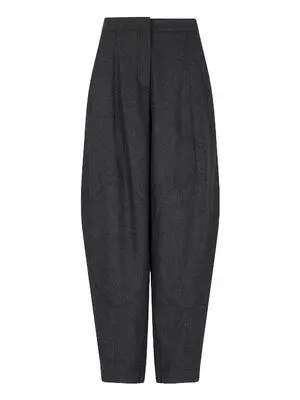 Giorgio Armani Wool And Cashmere Flannel Wide Leg Trousers - Black / White / Pink / Gray