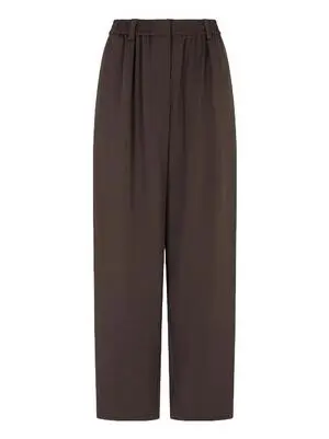 Giorgio Armani Straight Trousers In Silk Double Georgette - Red