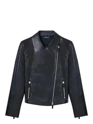 Giorgio Armani Nappa Biker Jacket - Black