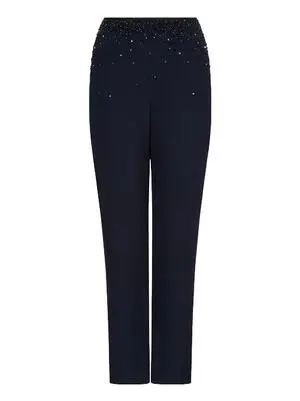 Giorgio Armani Embroidered Cady Trousers - Red