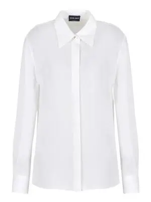 Giorgio Armani Classic Organic Silk Shirt - White