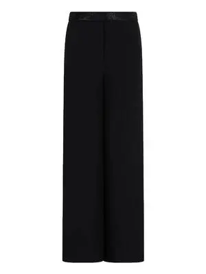 Giorgio Armani Silk Cady Trousers With Embroidered Waistband - Red
