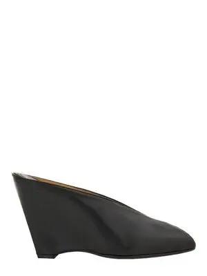 FERRAGAMO Peep Toe Mule - Black