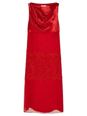 FERRAGAMO Silk Drape Dress - Red