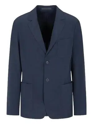 Giorgio Armani Silk Crêpe Single-breasted Jacket - Blue