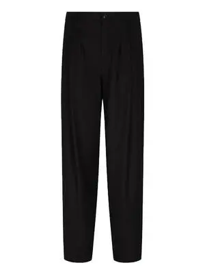 Giorgio Armani Single-pleat Wool Trousers - Black