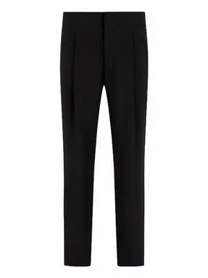Giorgio Armani Single-pleat Virgin Wool Crêpe Trousers - Black