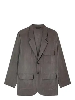 Giorgio Armani Washed Silk Single-breasted Jacket - Natural