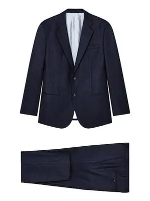 Giorgio Armani Manhattan Line Single-breasted Suit In Houndstooth Wool And Cashmere - Red