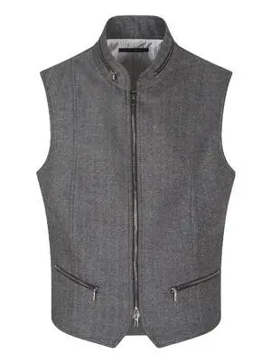Giorgio Armani Chevron Virgin Wool And Cashmere Gilet - Natural