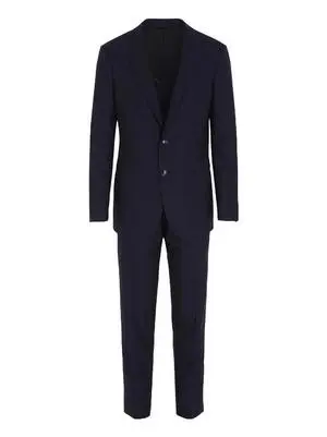 Giorgio Armani Manhattan Line Single-breasted Suit In Pinstripe Virgin Wool - Blue
