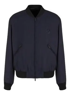 Giorgio Armani Cashmere And Silk Canvas Blouson - Navy