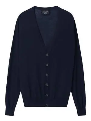 Giorgio Armani Cashmere Cardigan With Buttons - Navy