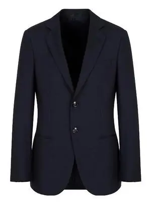 Giorgio Armani Single-breasted Cashmere Jacket - Navy