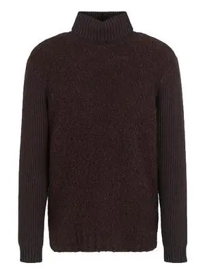Giorgio Armani Bouclé Cashmere, Wool, And Silk Mock-neck Jumper - Natural
