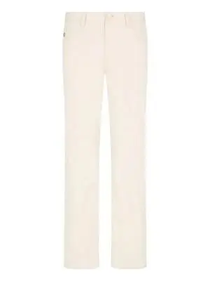 Giorgio Armani Stretch Cotton And Silk Five-pocket Trousers - White