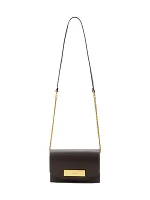 ALLSAINTS Etta Leather Clutch - Brown