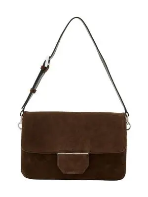 ALLSAINTS Ondine Suede Shoulder Bag - Fango Brown