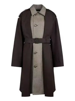 TOD'S 2-in-1 Belted Trench Coat - Brown