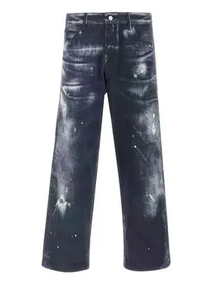 Emporio Armani Distressed Print Jeans - Blue