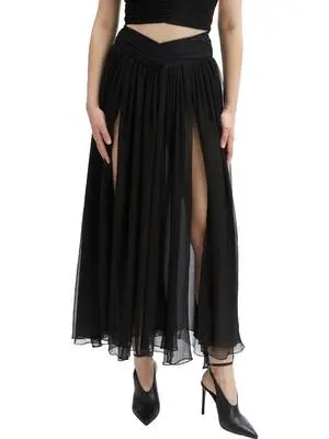 Bardot Amerie Split Front Maxi Skirt - Black