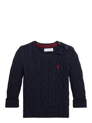 Ralph Lauren Cotton Cable Crewneck Sweater - Rl Navy/c3807