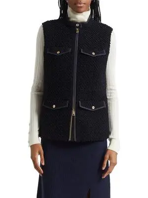 Moncler Fallavier Virgin Wool Down Vest - Dark Navy Blue