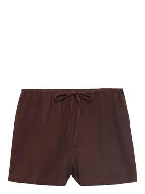 Mango Cotton Drawstring Shorts - Chocolate