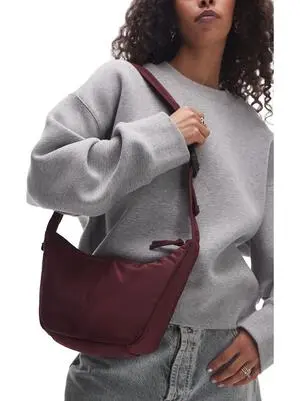 Topshop Nylon Crossbody Bag - Burgundy