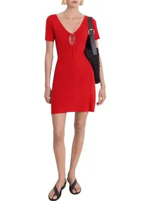 Mango Knit Minidress - Red