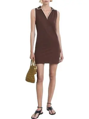 Mango Polo Mini Dress Chocolate