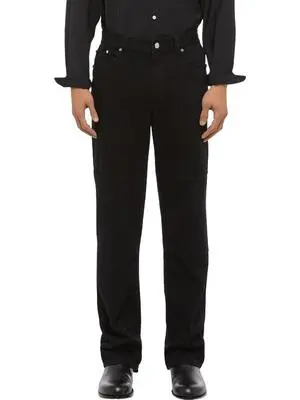 Helmut Lang Carpenter Jeans With Exposed Back Zip Detail Rinsed Black - Aa5