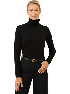 PACT Luxe Stretch Jersey Slim Turtleneck Black