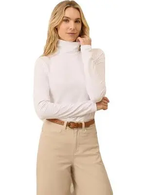 PACT Luxe Stretch Jersey Slim Turtleneck White