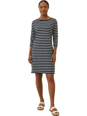 PACT Organic Cotton Softspun Boat Neck Dress - Monterey Stripe