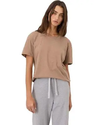 PACT Organic Cotton Featherweight Slub Relaxed Tee Driftwood Brown