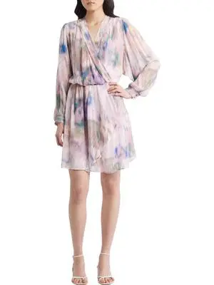 BOSS Printed Faux-wrap Dress - Open Misc